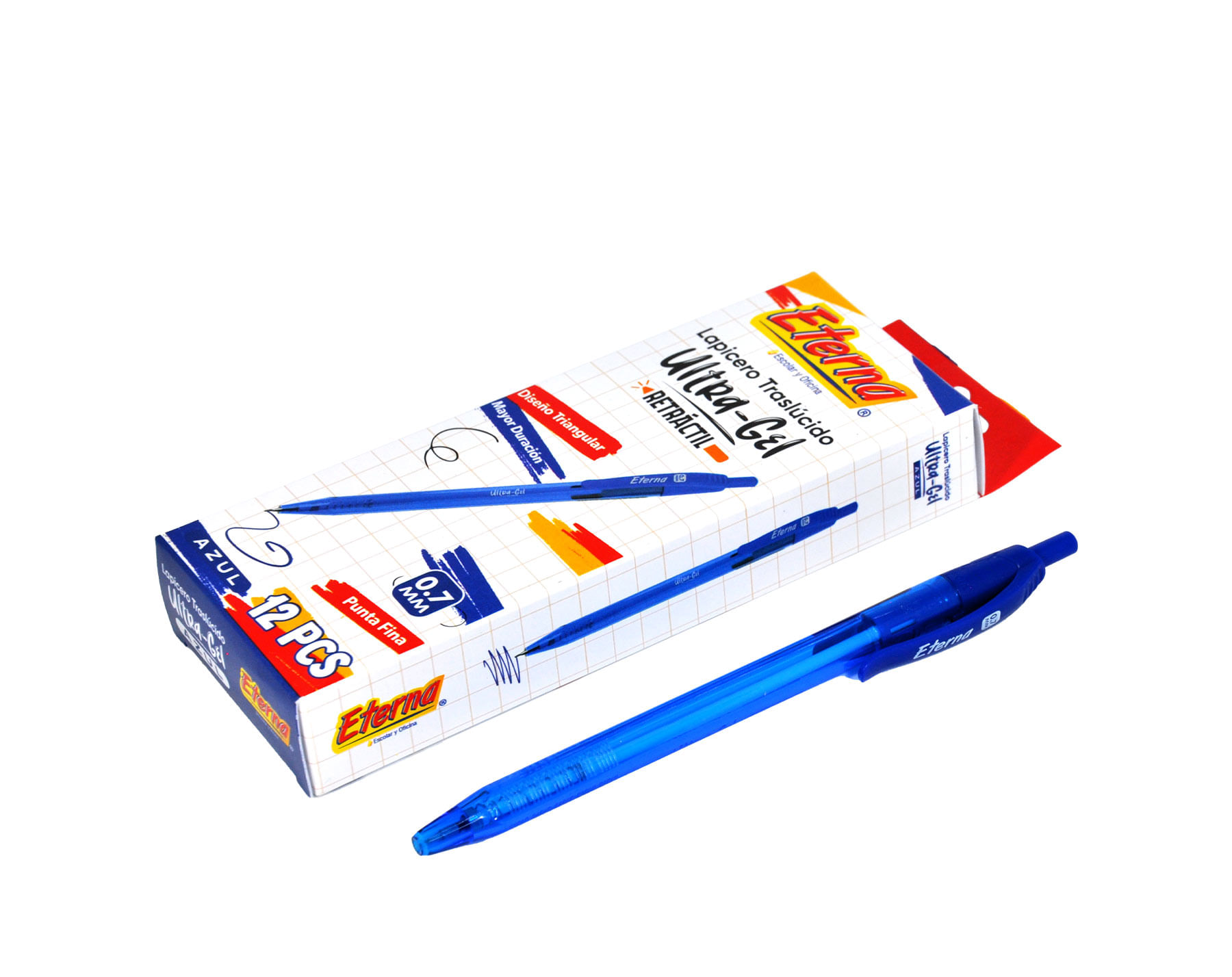 Lapicero Azul Retráctil Tinta 0.7 mm Eterna ET702