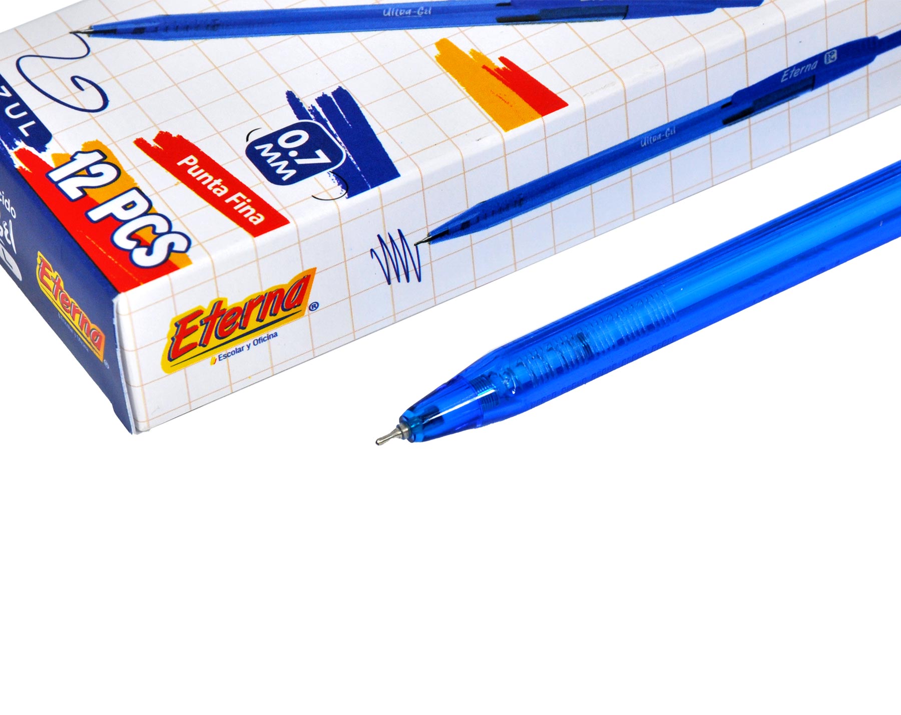 Lapicero Azul Retráctil Tinta 0.7 mm Eterna ET702