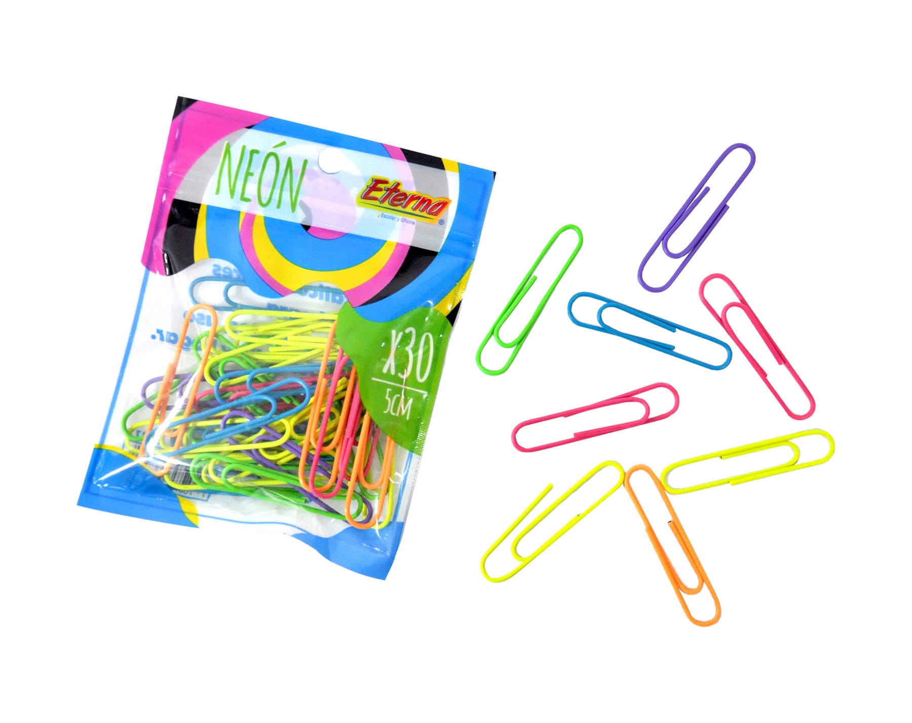 Clips Colores Neón Grande Eterna ET812