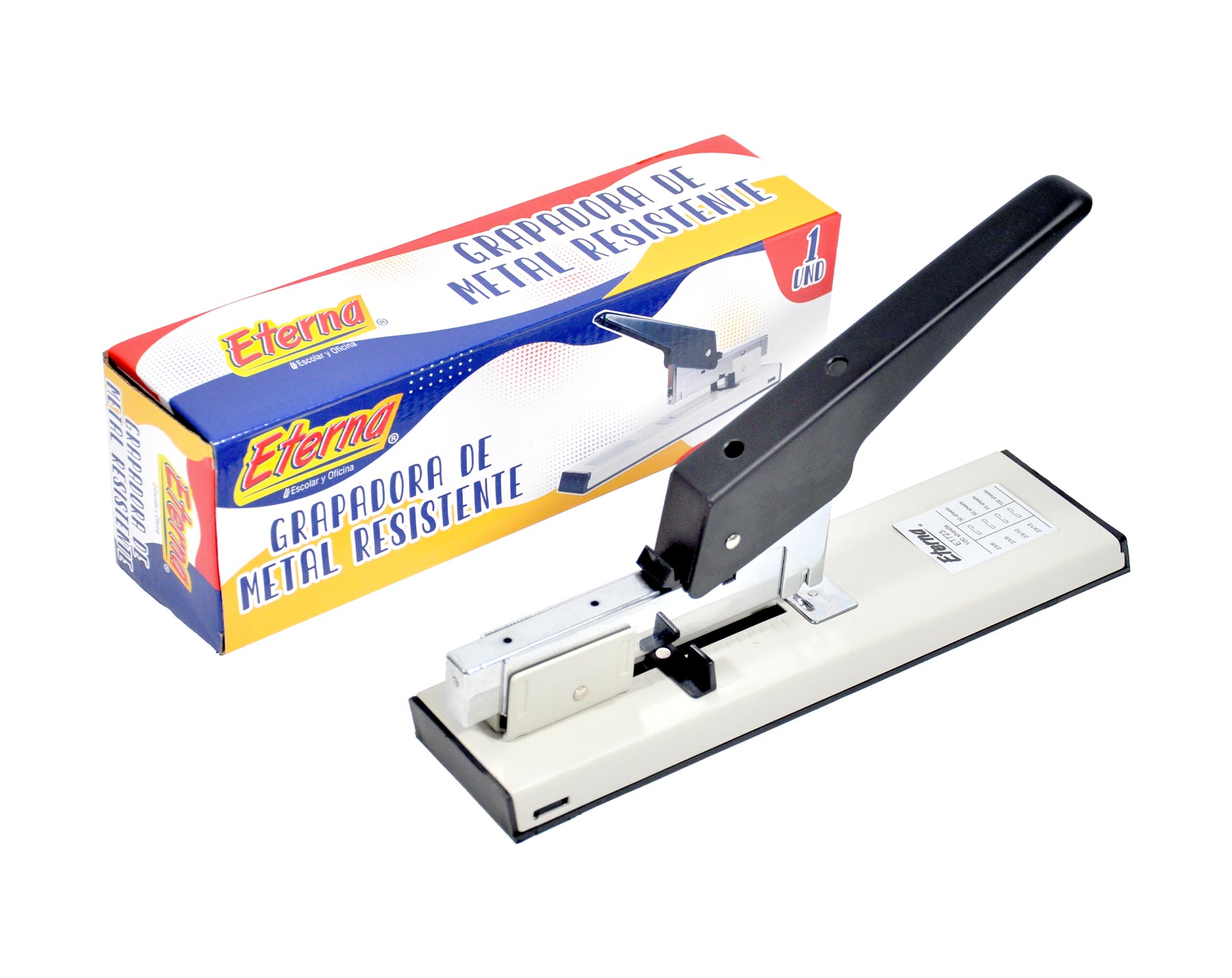 Grapadora Grande de Metal Resistente 100 hojas Eterna ET723